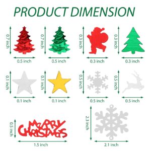 FUSHENMU 4800 Pcs/3.5 oz Christmas Glitter Confetti,Assorted Xmas Tree Snowflake Santa Elk Merry Christmas Metallic Foil Table Sequins Decoration Set