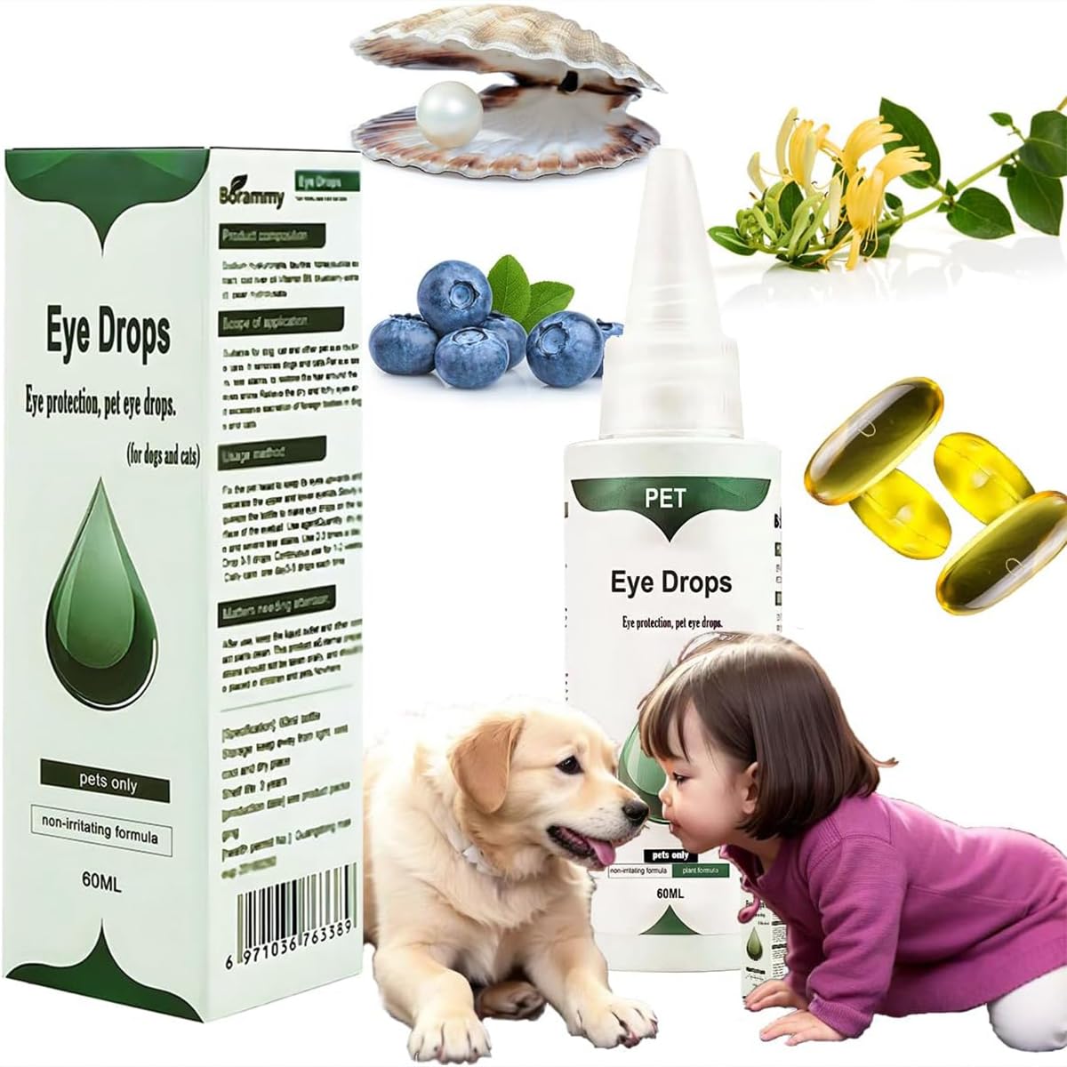 VEZE Eye Drops for Dogs, Dog Eye Drops & Cats, Gentle Dog Eye Infection Treatment, Relieves Dog Eye discomfort，Dog Eye Wash Relief Allergies Symptoms and Help Tear Stain Remover.