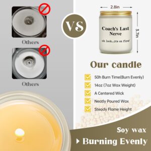 Coach Gifts for Men Women, Coach's Last Nerve Candle, Appreciation Gift for Baseball Softball Coach, Best Gift for Cheer Volleyball Swim Tennis Soccer Track Dance Coach, Funny Thank You Coach Present