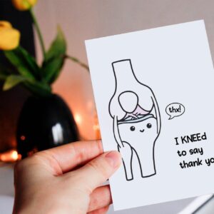 OwingsDesignsPerfect I Kneed To Say Thank You - Thank Your Card Gif For Doctor-Nurse - Physiotherapist Gift Card - Cute Medical Card - Greeting Card