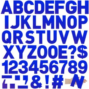 seajan 184 pcs large vinyl letters 6 inch big font alphabet number and symbol stickers self adhesive removable letter decals for classroom window door home decor mailbox presentation (blue)