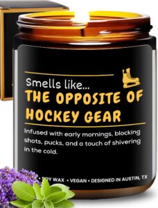 hockey candle, funny hockey gifts for hockey lovers, hockey mom gifts for women, gifts for hockey players, long-lasting scent, gift ready