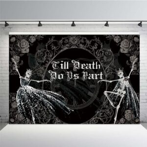 mehofond 7x5ft halloween till death do us backdrop spooky wedding bridal shower background mr and mrs anniversary bachelorette dance party banner supplies decorations