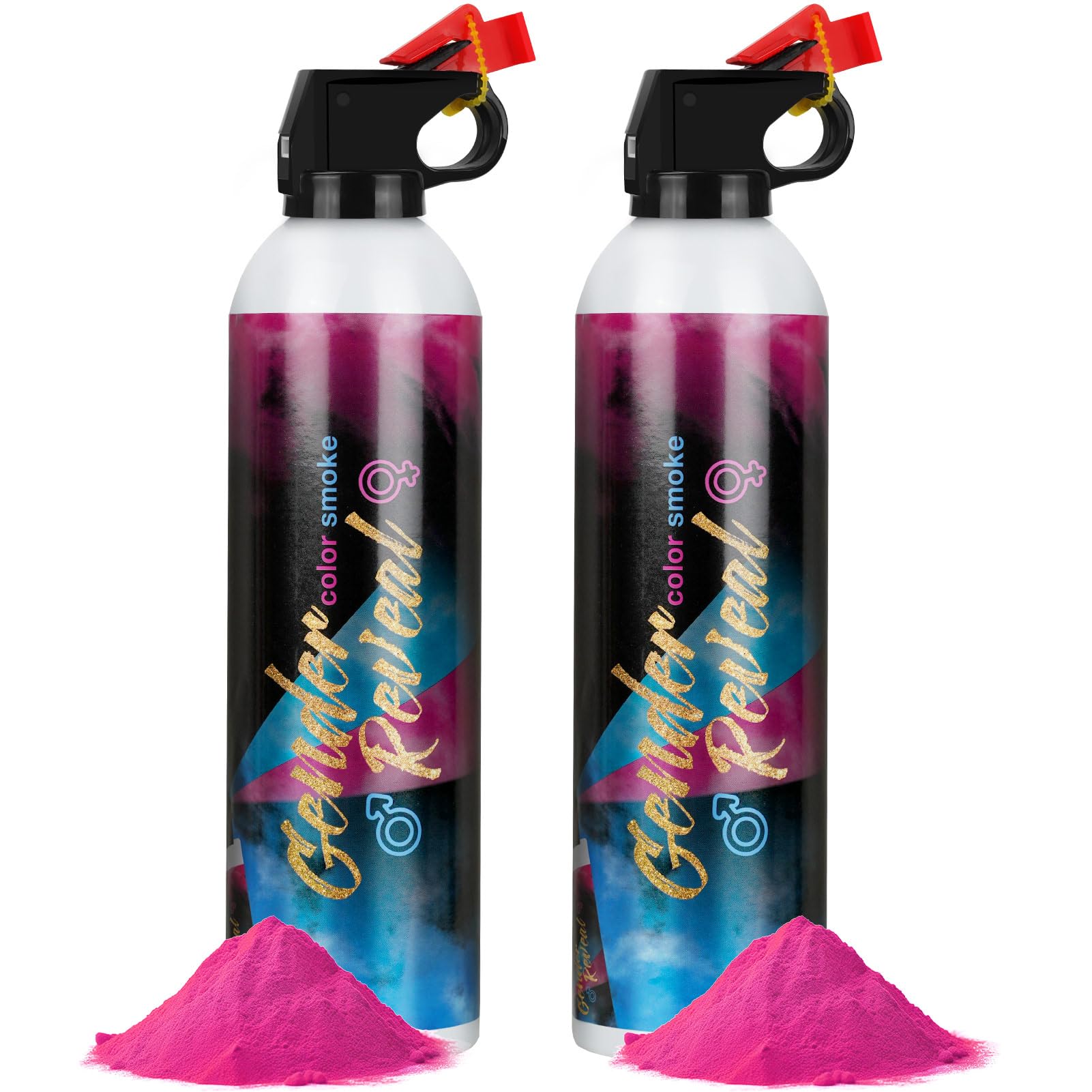 Gender Reveal Fire Extinguisher 2 Packs, Gender Reveal Ideas, Baby Girl Reveal Party Ideas 100% Biodegragable for Gender Reveal Decorations（Pink）