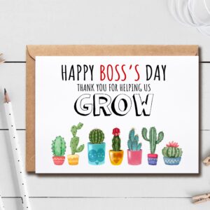 EruditeGifts Cute Thank You Card - Happy Boss's Day Card - Funny Greeting Card - Card For Plant Lover - Gift For Men Boss