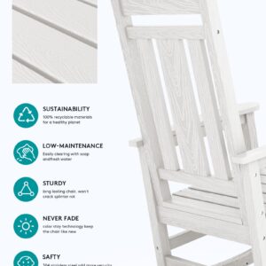 SERWALL Outdoor Rocking Chair White Set of 2