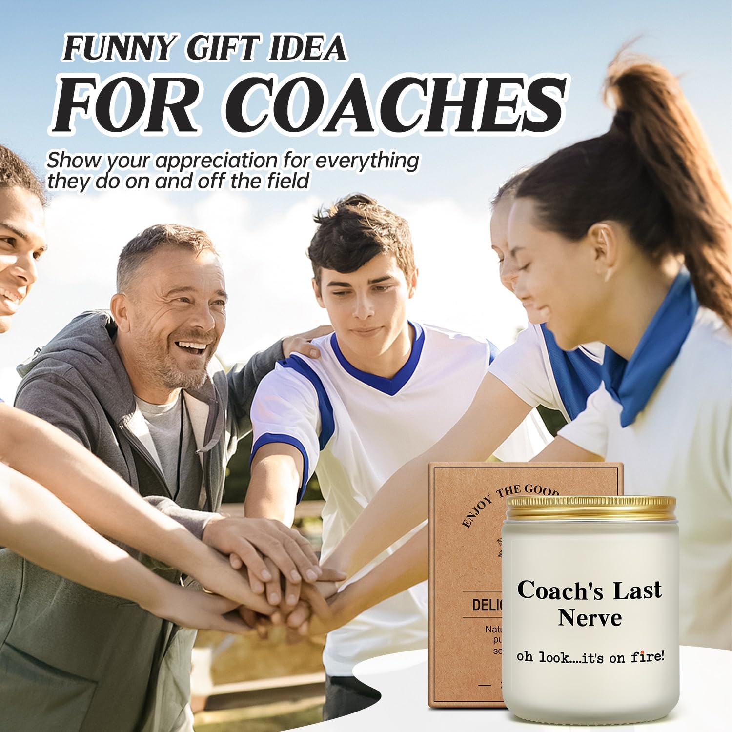 Coach Gifts for Men Women, Coach's Last Nerve Candle, Appreciation Gift for Baseball Softball Coach, Best Gift for Cheer Volleyball Swim Tennis Soccer Track Dance Coach, Funny Thank You Coach Present