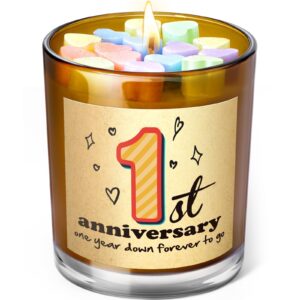 one year anniversary candle gifts for him her - 1st anniversary wedding gifts for couple, 1 year anniversary unique gifts for girlfriend boyfriend, 10 oz lavender candle