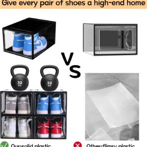 jphoiy box Shoe Storage Boxes Clear Stackable, 9 Packs Shoe Organizer for Closet,Sneaker Box, Strong and Sturdy Fit Up to Maximum Size of US12