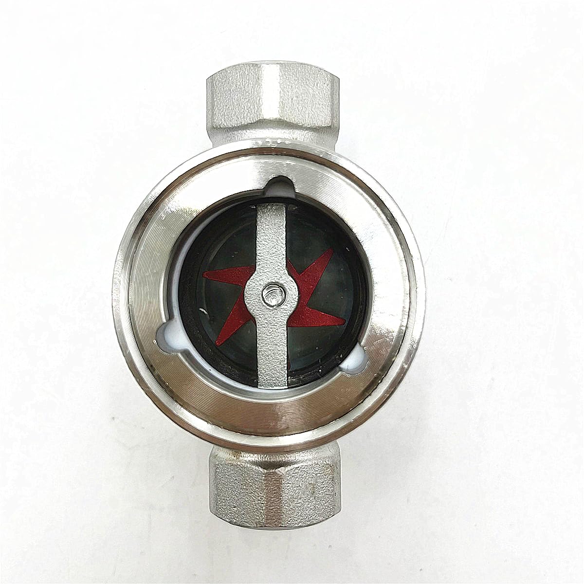 iMaykea 1/2" NPT Sight Glass Stainless Steel 304 Water Flow Indicator with Concentric PTFE Impeller