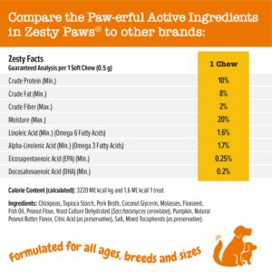 Zesty Paws Probiotics for Dogs - Digestive Enzymes for Gut Flora + Training Treats for Dogs & Puppies - Hip, Joint & Muscle Health