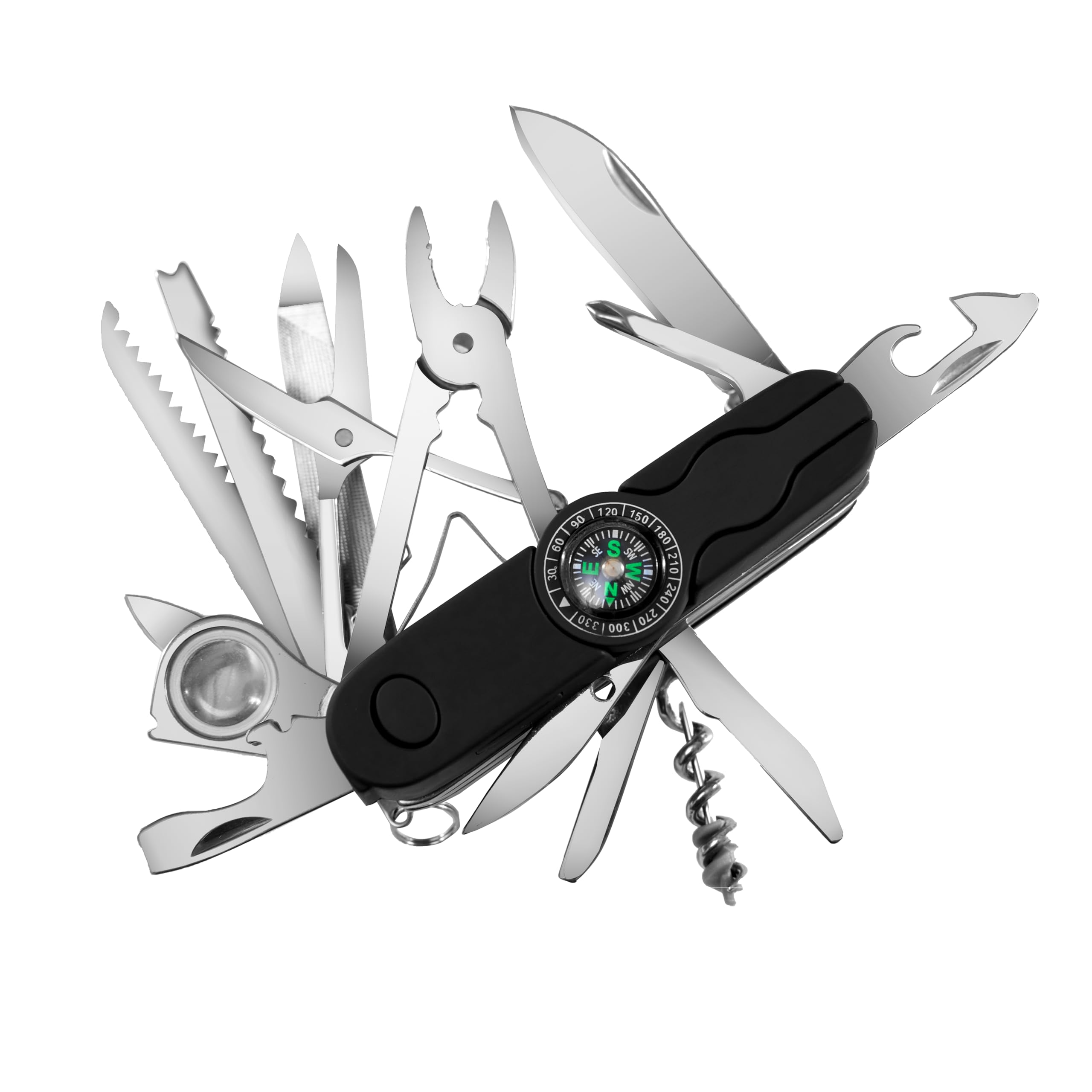 Swiss Eagle Premium Quality Ranger Multi-Tool Pocket Knife with Compass and 30 Tools All in Your Pocket