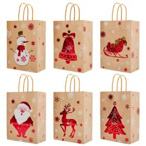 u-pty 24pcs christmas paper gift bags with handles for holiday treats and party supplies