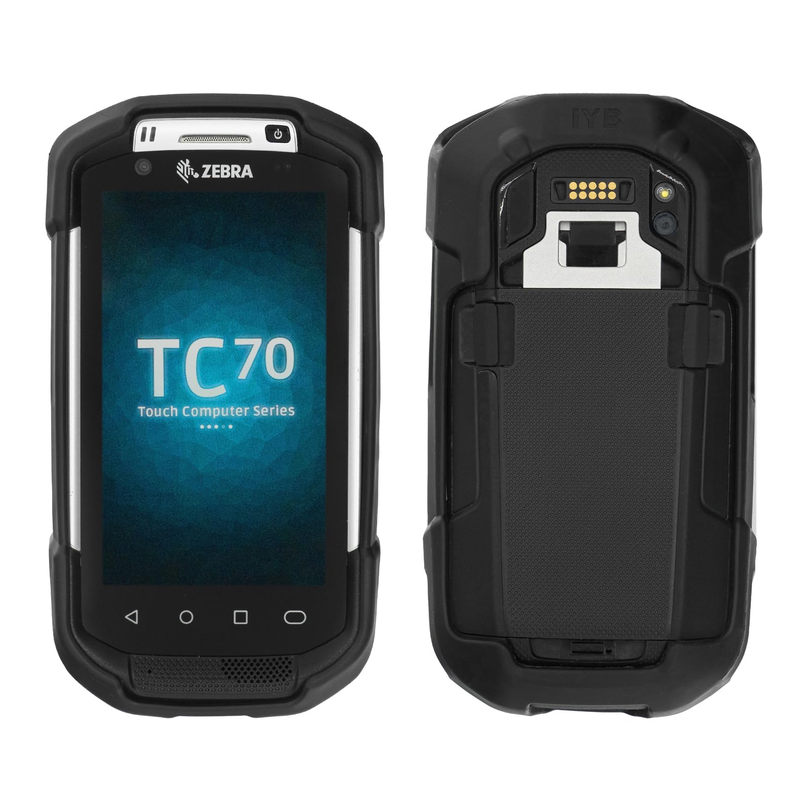 Protective Rubber Case for Zebra TC70 TC72 TC75 TC77 TC70X TC75X, Soft Silicone Rubber Handheld Scanner Cases for PDA Handheld Computer for More Protection - Black