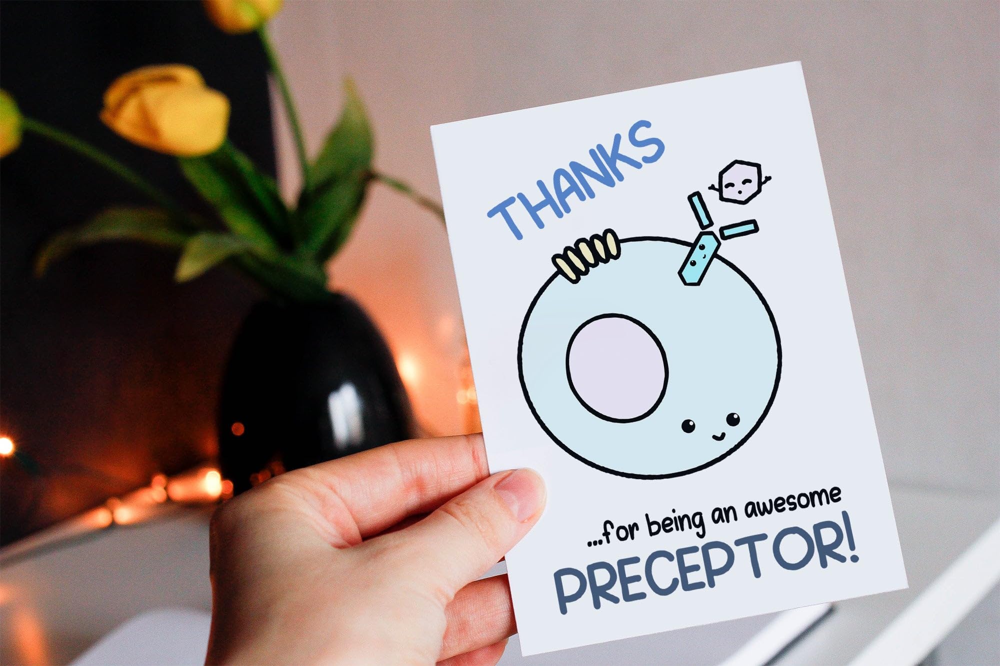 OwingsDesignsPerfect Thanks For Being An Awesome Preceptor Card - Thank You Card Gift For Doctor-Nurse - Cute Medical Card - Medical Thank Your Card - Cell Biology Card - Greeting Card