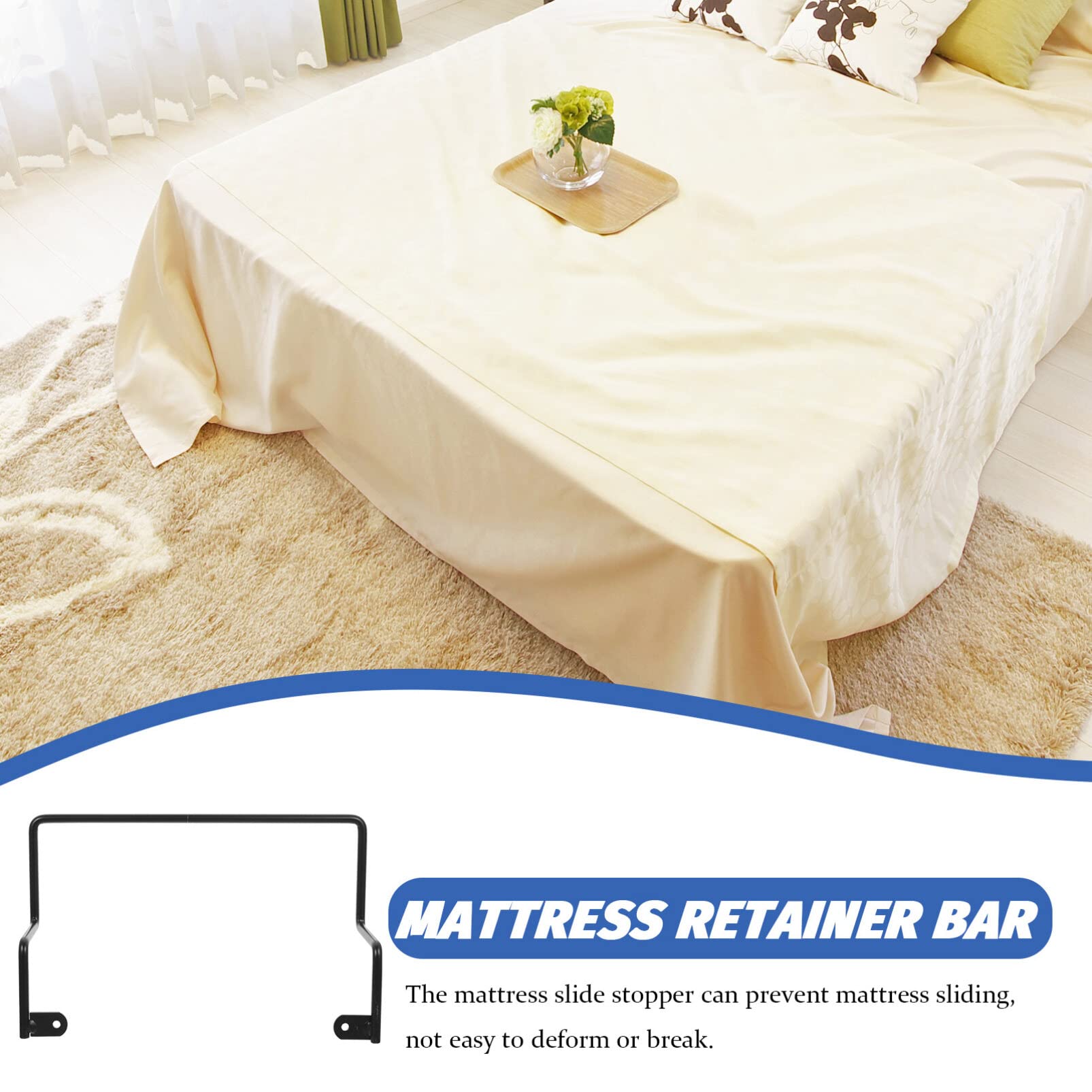 Mattress Anti-Slip Baffle Mattress Retainer Bar Non-Slip Mattress Gripper for Bed Frame Bed Frame Mattress Slide Stoppers Mattress Anti-Slip Holder Mattress Non-Slip Stoppers