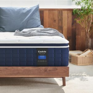 coolvie full size mattress, 12 inch medium feel full mattress in a box, hybrid construction individual pocket springs with memory foam, cooler sleep with pressure relief and support