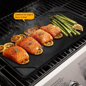 GGC Cast Iron Reversible Griddle, Double-sided Griddle pan for Indoor and Outdoor Cooking, 20 x 10.5 Baking Flat and Ribbed Griddle Plate for Stove Tops, Gas Grills and Camping