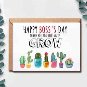 EruditeGifts Cute Thank You Card - Happy Boss's Day Card - Funny Greeting Card - Card For Plant Lover - Gift For Men Boss