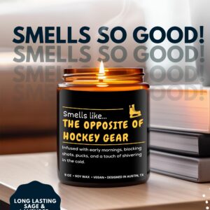 Hockey Candle, Funny Hockey Gifts for Hockey Lovers, Hockey Mom Gifts for Women, Gifts for Hockey Players, Long-Lasting Scent, Gift Ready