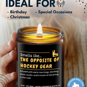 Hockey Candle, Funny Hockey Gifts for Hockey Lovers, Hockey Mom Gifts for Women, Gifts for Hockey Players, Long-Lasting Scent, Gift Ready