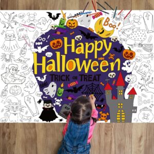 halloween coloring poster for kids giant coloring poster large halloween coloring tablecloth jumbo coloring books for kids classroom home birthday party halloween crafts game activities for kids