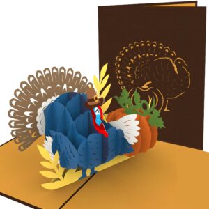 poplife autumn turkey 3d pop up card - thanksgiving greeting card, anniversary, birthday card, thank you, congratulations, fall, christmas decoration - for mom and dad, for wife and husband, for