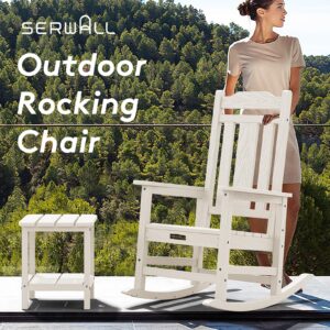 SERWALL Outdoor Rocking Chair White Set of 2