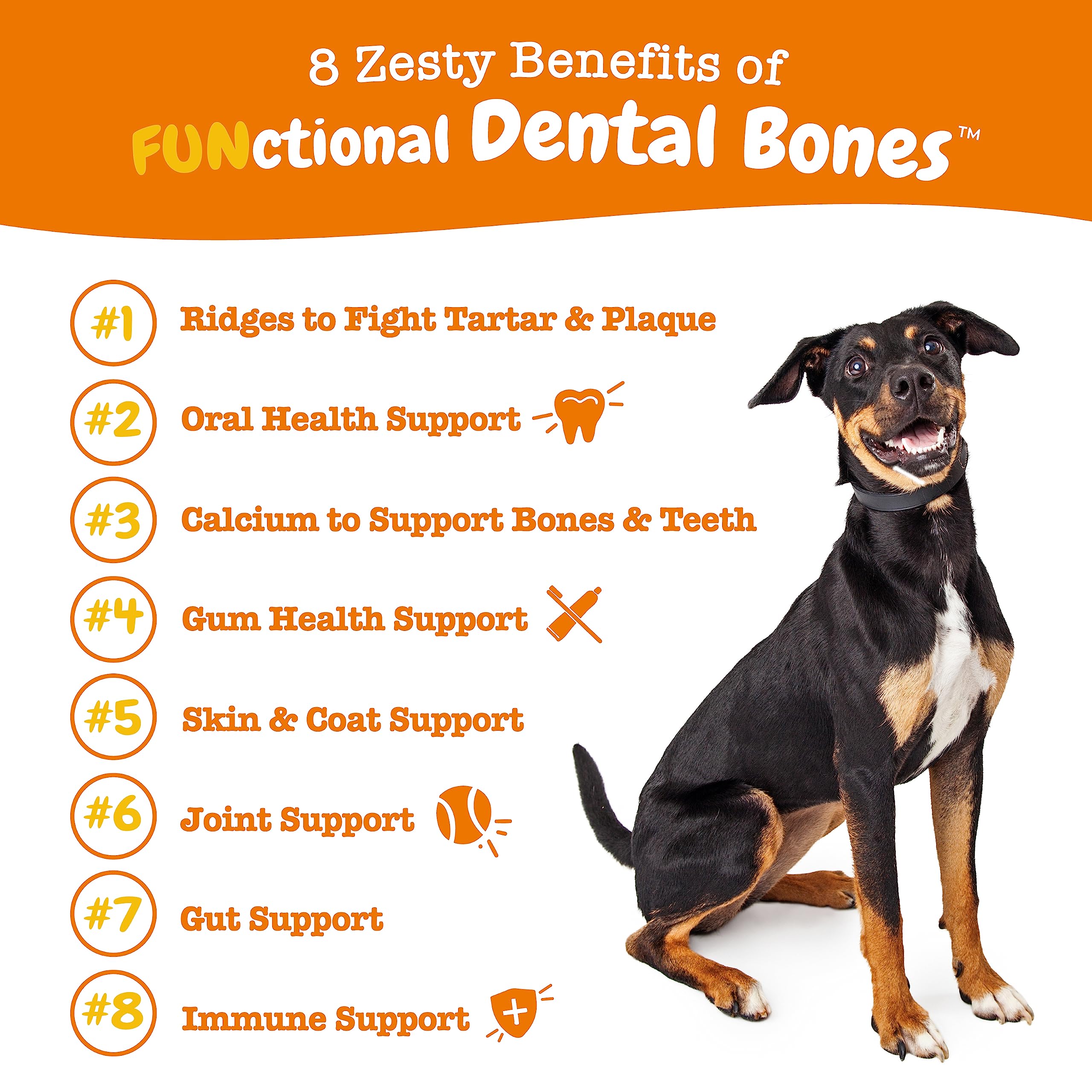 Multifunctional Supplements for Dogs - Glucosamine Chondroitin for Joint Support + Dental Bones for Small Dogs - Fights Tartar & Plaque