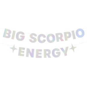 xo, fetti big scorpio energy birthday party iridescent foil banner - 5 ft. | zodiac scorpio, horoscope, astrology bday party decorations gift