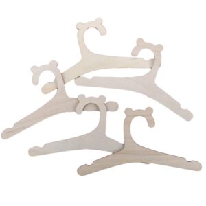 10 Pcs Baby Children Wooden Hangers Children's Clothes Hangers，Cute Little Bear Shape，8.97 * 4.72inch