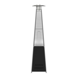 Flash Furniture Outdoor Patio Heater with Wheels - Black - 42,000 BTU - 7.5 Feet Tall - Stainless Steel - For Residential and Commercial Use