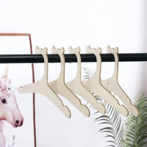 10 Pcs Baby Children Wooden Hangers Children's Clothes Hangers，Cute Little Bear Shape，8.97 * 4.72inch