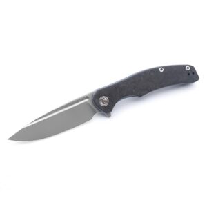 miguron knives m velona flipper folding knife 3.5" m390 blade blue anodized titanium and carbon fiber handle pocket knife mgr-613bus