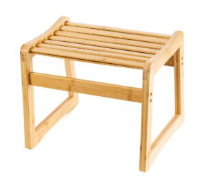 sansnow bamboo stool for living room/bathroom, resilient bamboo strip chair bedroom, detachable wooden stool for kids 12" heigh, bamboo