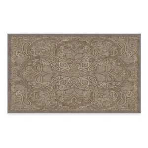 ruggable washable 3x5 area rug, paisley prom dark tan, premium rugs for living room, bedroom, kitchen, office, classroom with gripper non slip pad, iris apfel