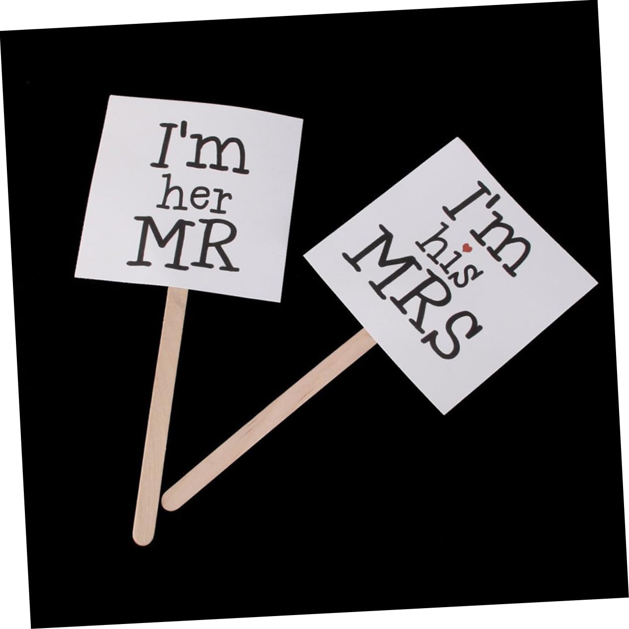 COOLHIYA Mr and Mrs Wedding Party Photo Booth Props Sticks White Bridal Shower Photo Props for Bachelorette Celebrations and Wedding Decor for Fun Photo Opportunities