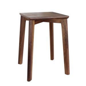 18-inch stackable wooden stool from walnut solid wood, stacking backless stool with square top anti-slip felt pad for kitchen, dining room, living room, office, classroom, workroom, bedroom, studio