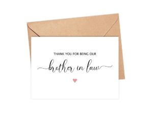 greenstar gifts thank you for being our brother-in-law card - brother-in-law thank you card - bridal party wedding card - brother-in-law appreciation card - funny wedding party card