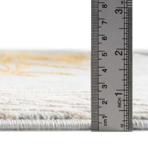 Unique Loom Finsbury Collection Area Rug - Camilla (7' 1" x 10' Rectangle, Yellow Gray/ Ivory)