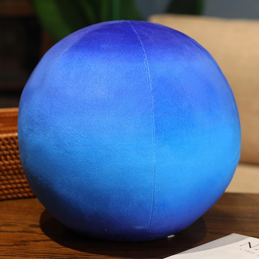 XIYUAN 10.6inch Simulation Space Series 3D Earth, Sun, Planet, Lunar Pillow Plush Toys Soft Durable Ball Toy,for Kids Teens AdultsTeachers and Parents Educational Learning Toy Gift (Blue Neptune)