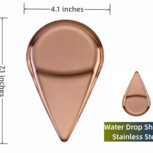 Stainless Steel Spoon Rest for Stove Top, Cute Spoon Rest for Kitchen Counter, Cooking Spoon Holder for Kitchen Counter, Utensil Rest for Spoon Spatula Ladle or Tong, 1 PCS (Raindrop, Rose Gold)