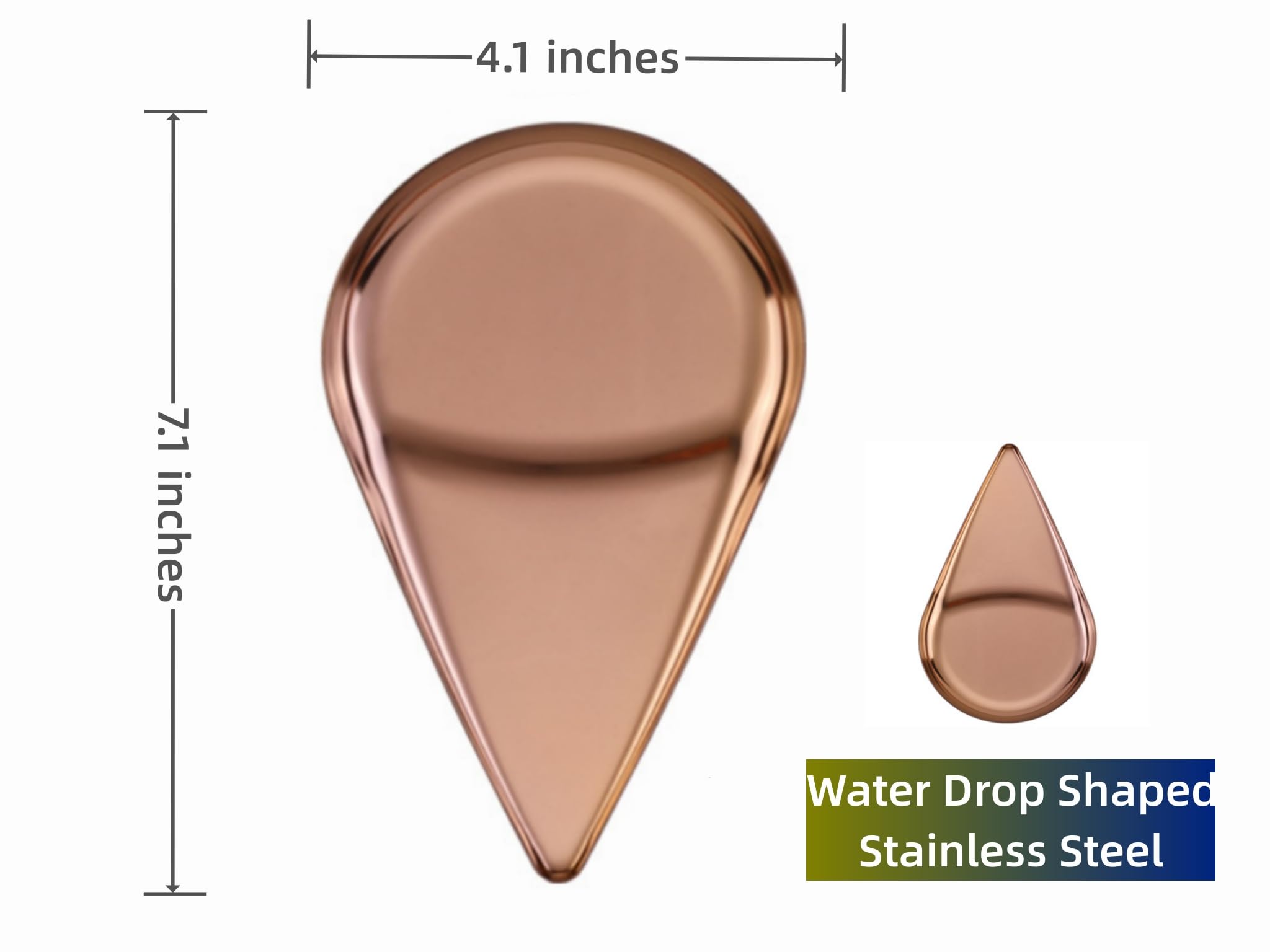 Stainless Steel Spoon Rest for Stove Top, Cute Spoon Rest for Kitchen Counter, Cooking Spoon Holder for Kitchen Counter, Utensil Rest for Spoon Spatula Ladle or Tong, 1 PCS (Raindrop, Rose Gold)