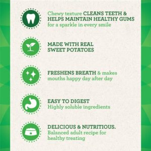 Greenies Natural Sweet Potato Flavor Dental Dog Treats 12 oz. Count of 12 Regular