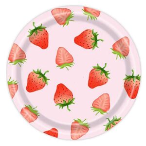 maitianguyou strawberry disposable party plates,40-pack paper plates for birthday, party, retirement,appetizer,wedding bridal baby shower(strawberry 3#, 9 inch)