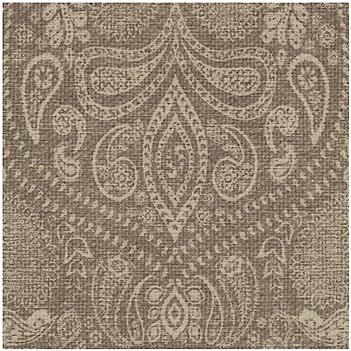 RUGGABLE Washable 3x5 Area Rug, Paisley Prom Dark Tan, Premium Rugs for Living Room, Bedroom, Kitchen, Office, Classroom with Gripper Non Slip Pad, Iris Apfel