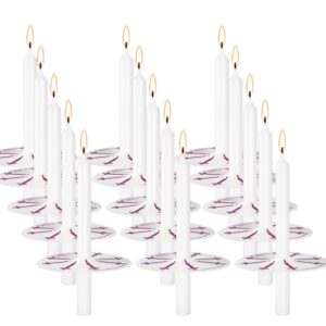 200 Pcs Church Taper Candle with Drip Protectors Paper Bulk, Devotional Candle for Candlelight Service Kit, 5" H X 1/2" D, White Unscented