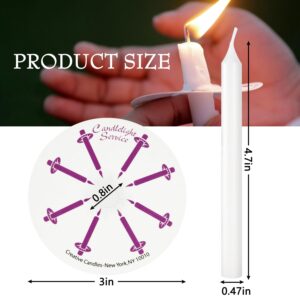 200 Pcs Church Taper Candle with Drip Protectors Paper Bulk, Devotional Candle for Candlelight Service Kit, 5" H X 1/2" D, White Unscented