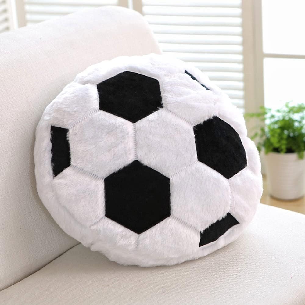 14inch Fluffy Soccer Balls Plush Pillow,Soft Soccer Ball Stuffed Toys,Decorative Soccer & Football Pillow Cushion Throw Pillow,Football Plushies Plush Doll for Home Deco Kids Big Sports Toy Gift