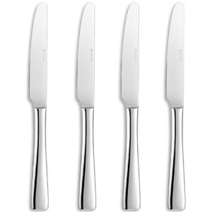 keawell premium 9.5" louis dinner knives, set of 4, stainless steel dishwasher safe, serrated knives (plain)